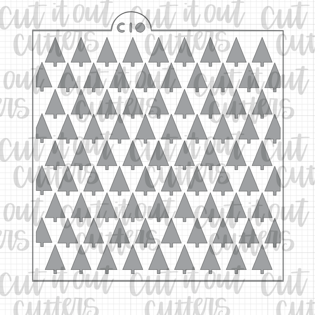 Pointed Trees - Rows Cookie Stencil – Cut It Out Cutters