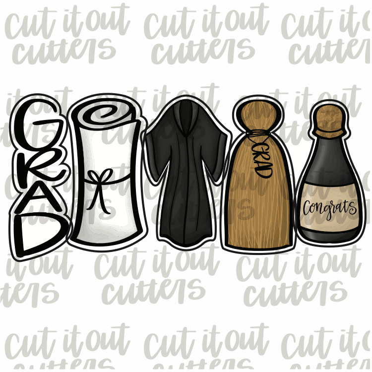 Grad Cookie Stick Cutter Set – Cut It Out Cutters