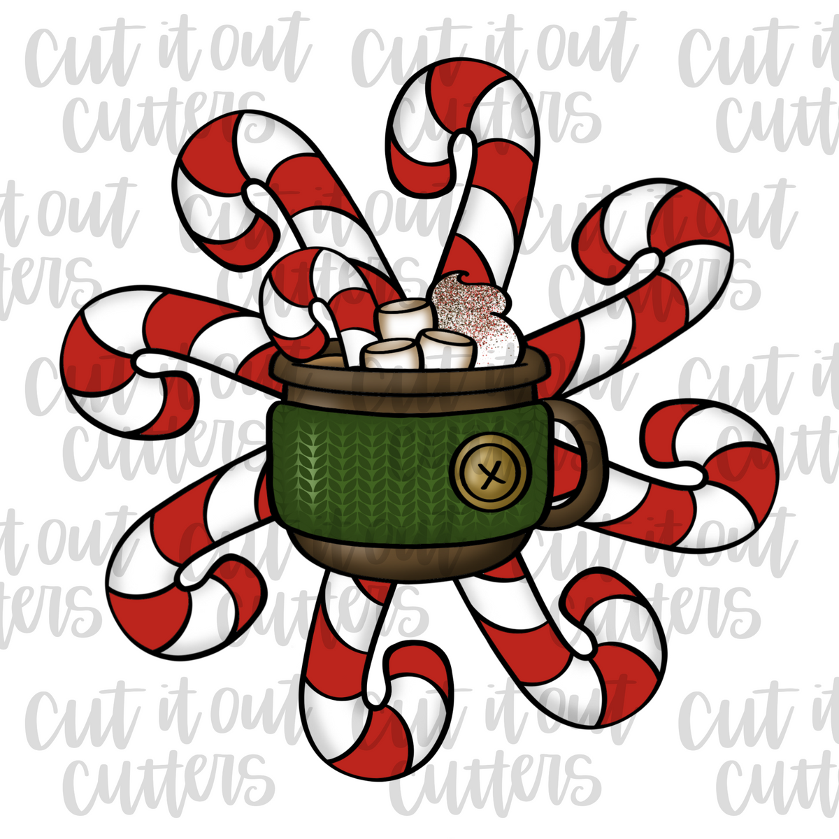 Candy Cane Platter Cookie Cutter Set – Cut It Out Cutters