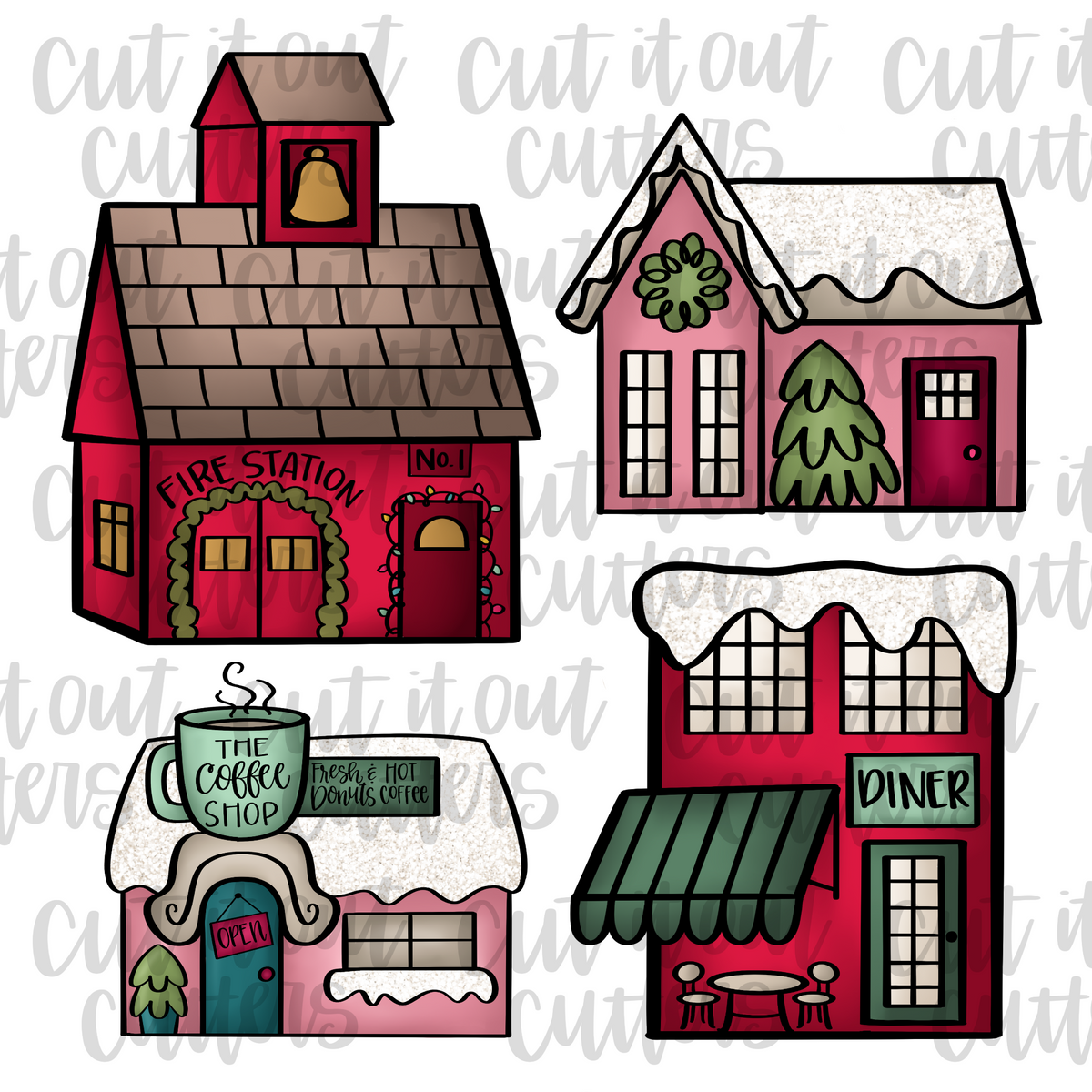The Christmas Village Cookie Cutter Set – Cut It Out Cutters