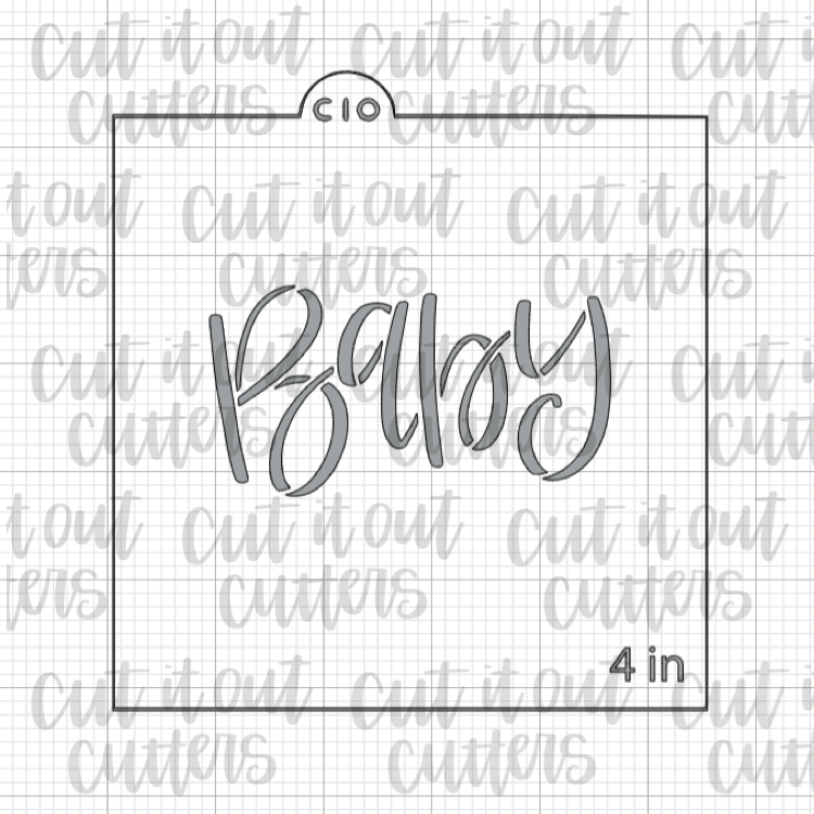Baby 2- Script Cookie Stencil – Cut It Out Cutters