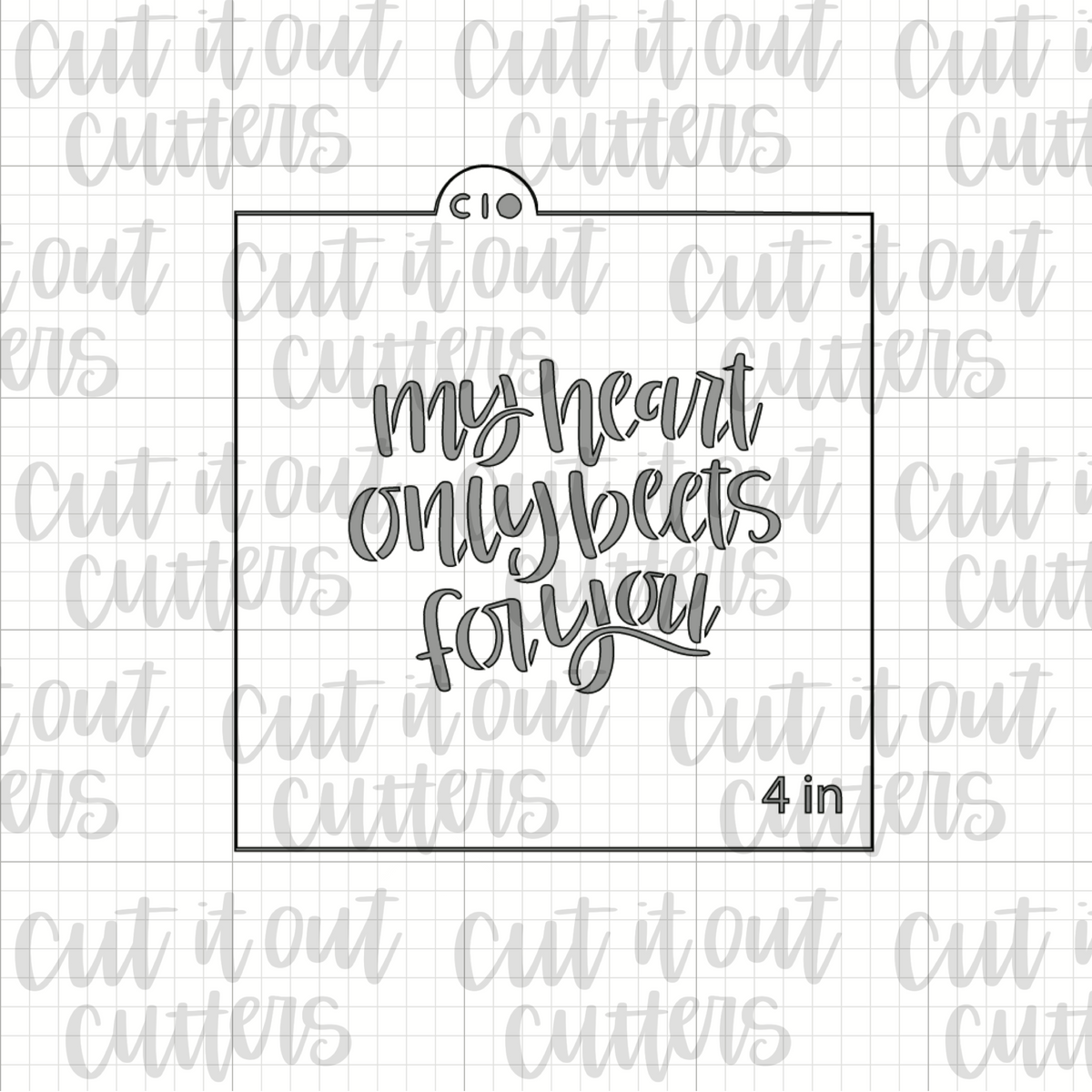 My Heart Only Beets For You Cookie Stencil – Cut It Out Cutters
