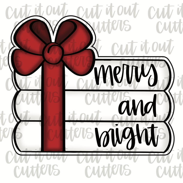 Book Stack with Bow Cookie Cutter – Cut It Out Cutters