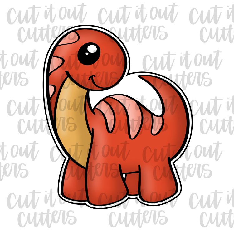 Chubby Brontosaurus Cookie Cutter – Cut It Out Cutters