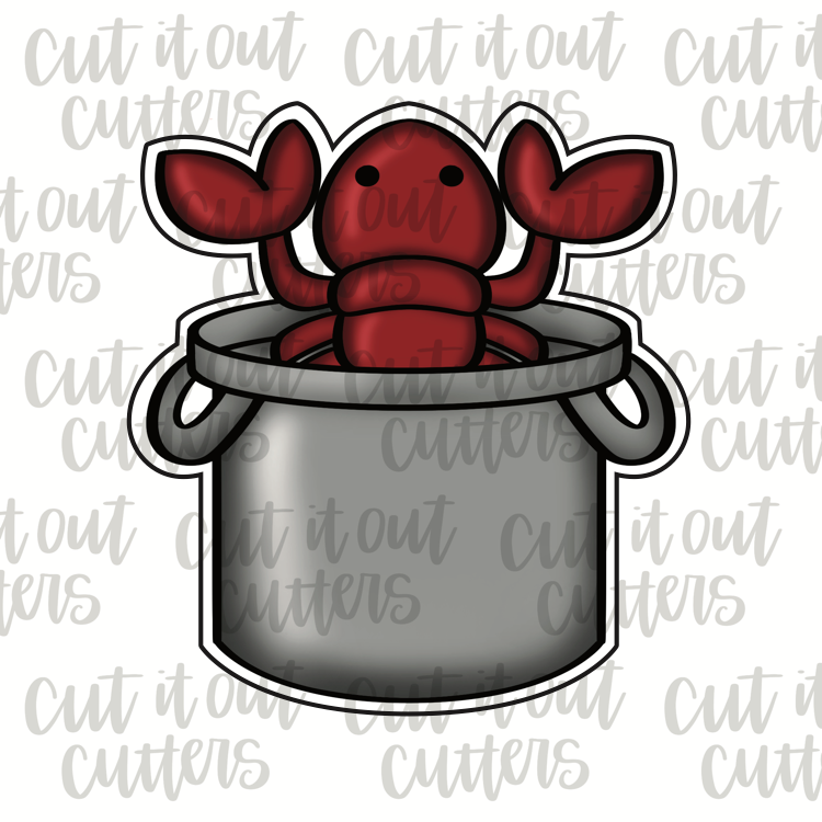 Crawfish in Pot Cookie Cutter – Cut It Out Cutters