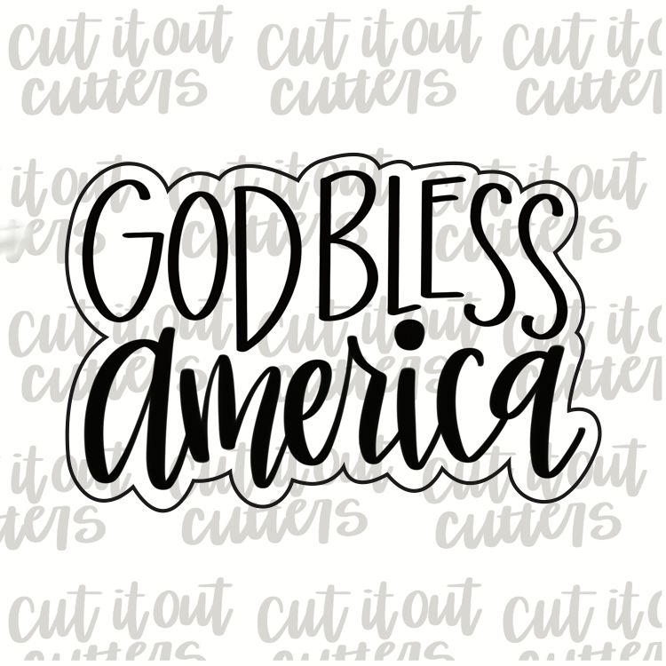 God Bless America Cookie Cutter – Cut It Out Cutters