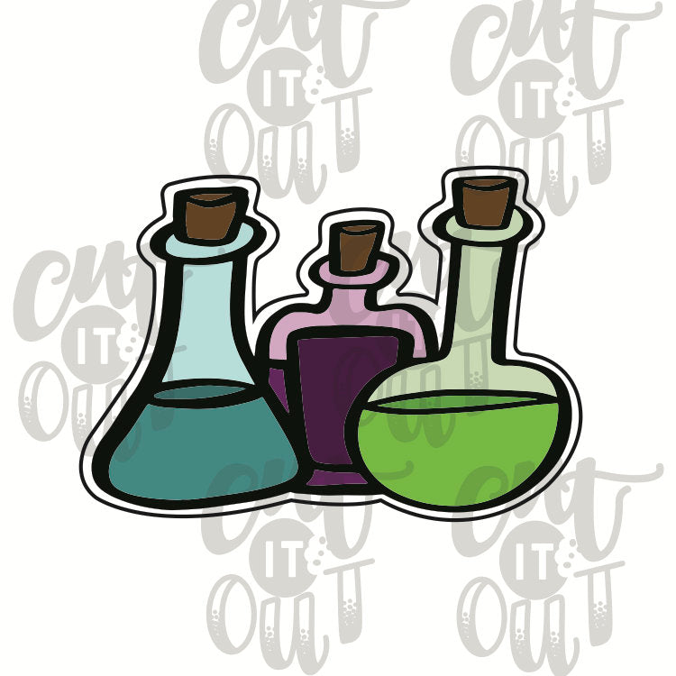 Potion Bottles Cookie Cutter – Cut It Out Cutters
