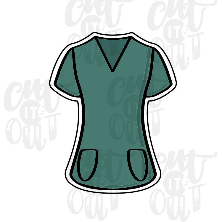 Nurse Scrub Top Cookie Cutter – Cut It Out Cutters