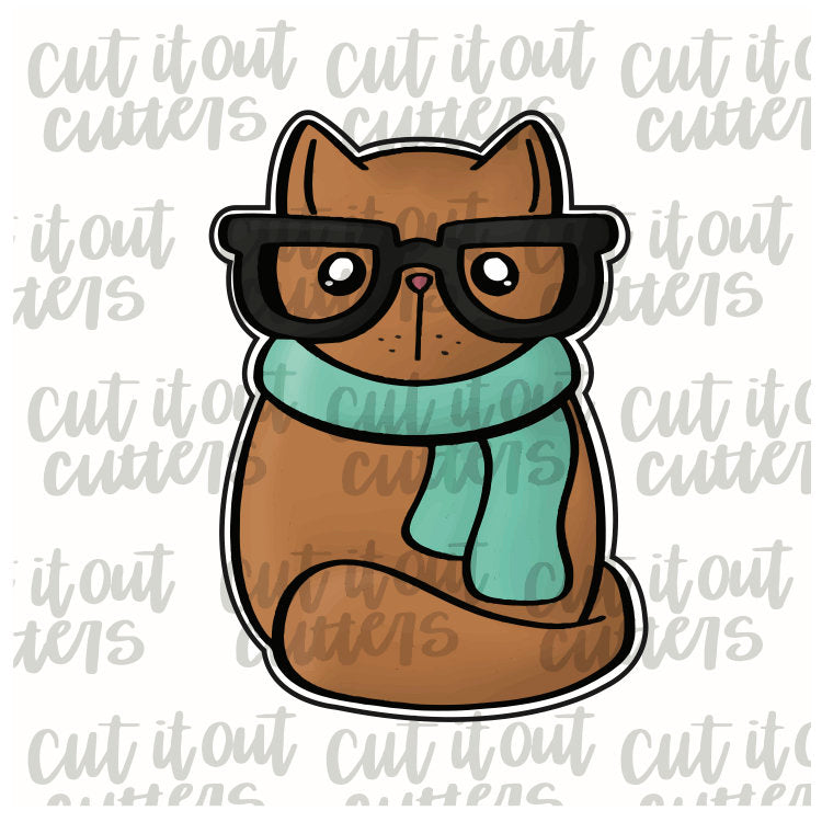 Hipster Cat Cookie Cutter – Cut It Out Cutters