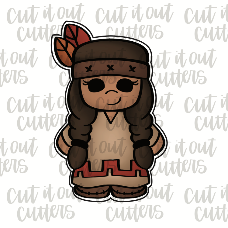 Native American Girl Cookie Cutter – Cut It Out Cutters