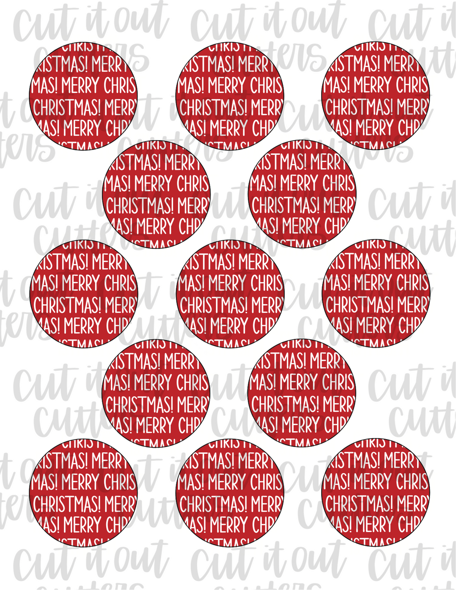 Merry Christmas (Red) - 2" Circle Tags - Digital Download – Cut It Out ...