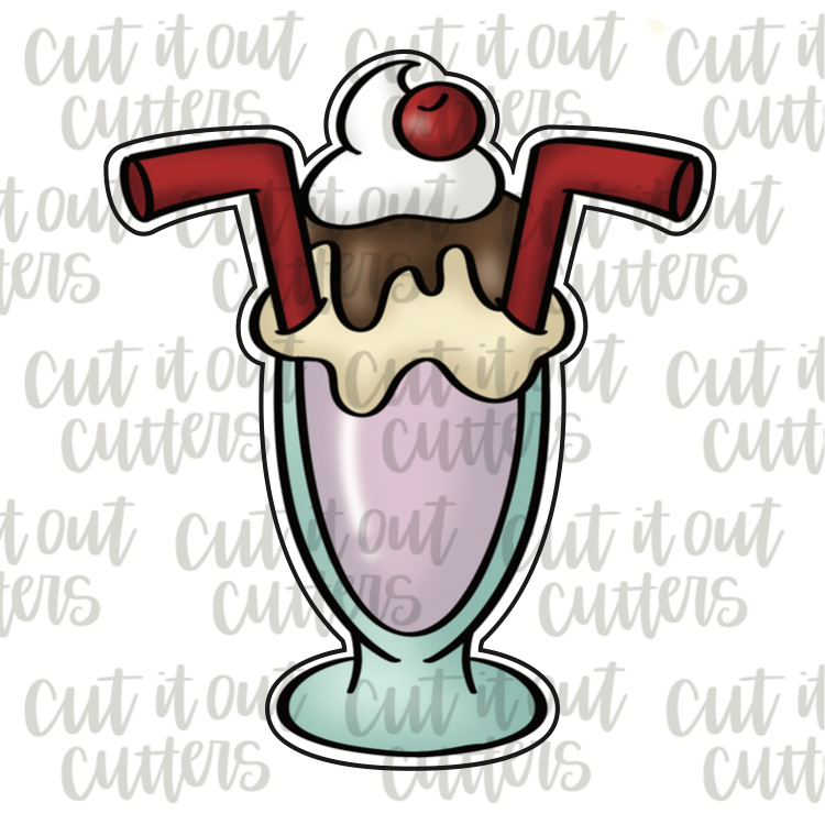 Milkshake with Two Straws Cookie Cutter – Cut It Out Cutters