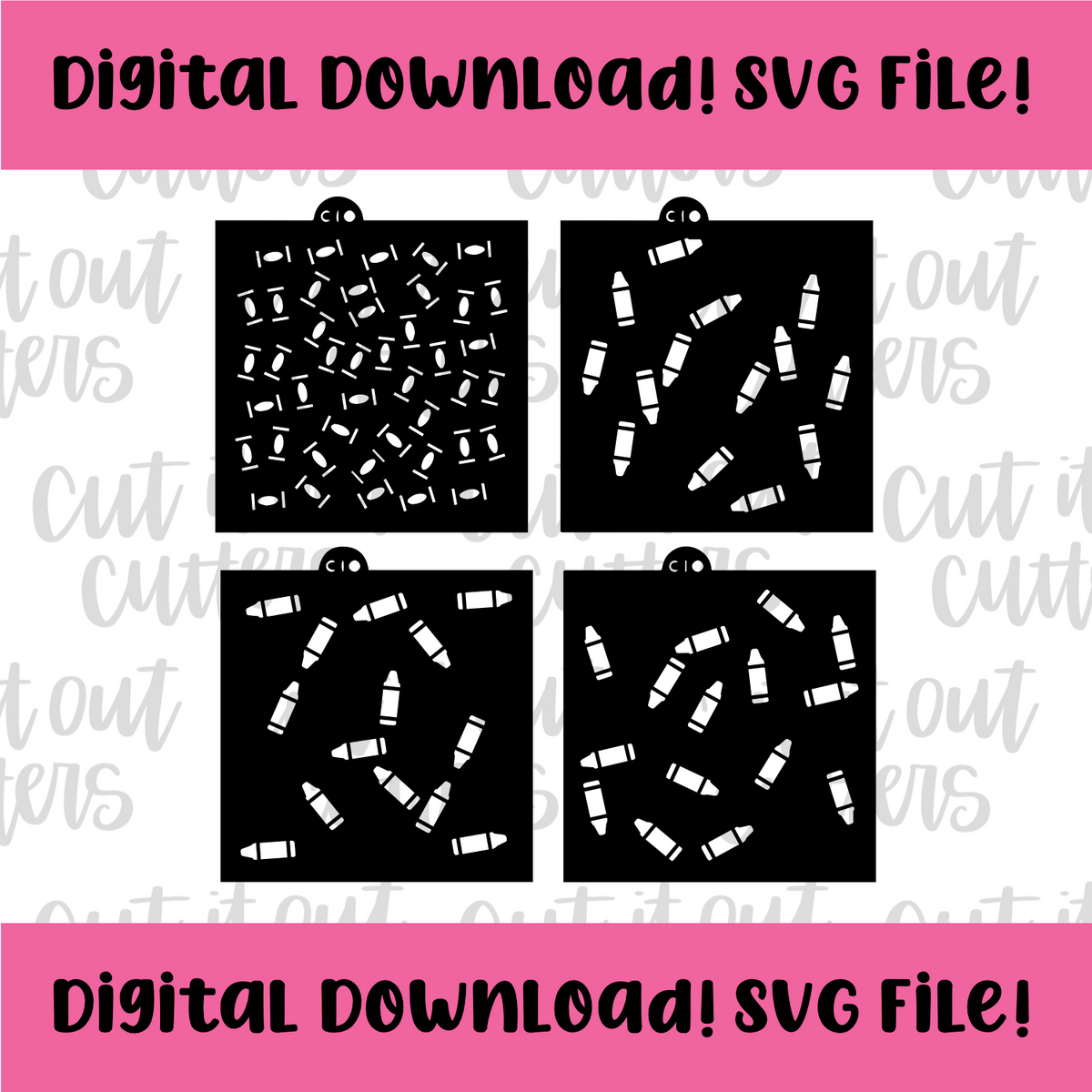 DIGITAL DOWNLOAD SVG File for 4 PC Mini Crayons Stencil – Cut It Out ...
