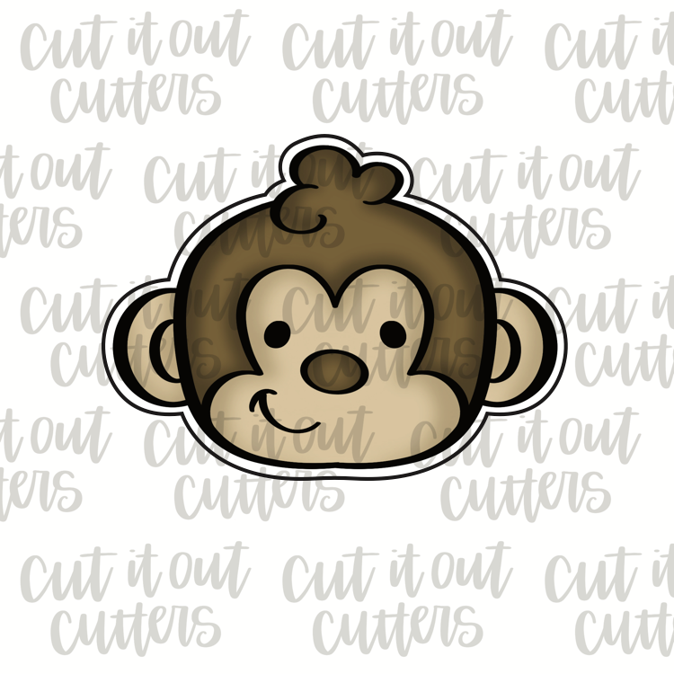 Monkey Head Cookie Cutter – Cut It Out Cutters