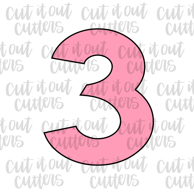 Block Number Three Cookie Cutter – Cut It Out Cutters