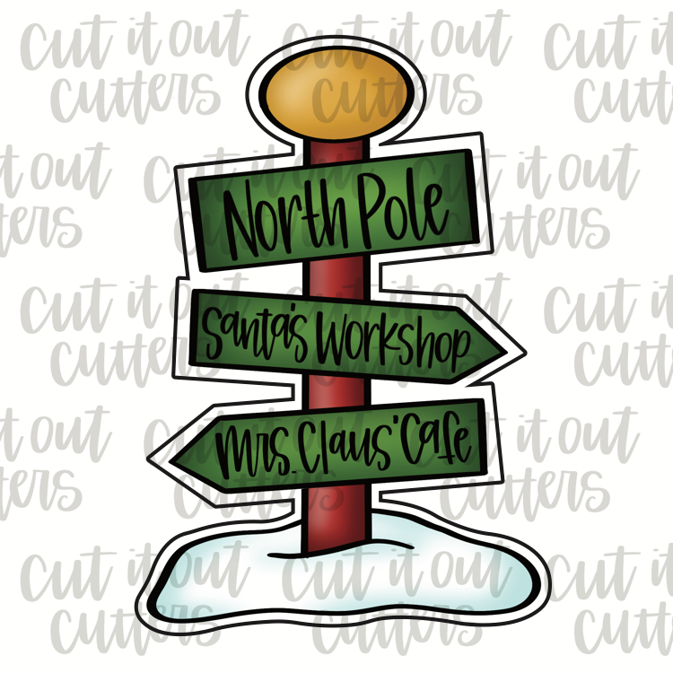 North Pole Sign Cookie Cutter – Cut It Out Cutters