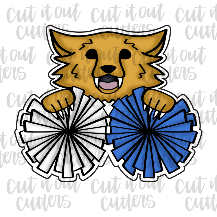 Pom Pom Wildcat Cookie Cutter – Cut It Out Cutters