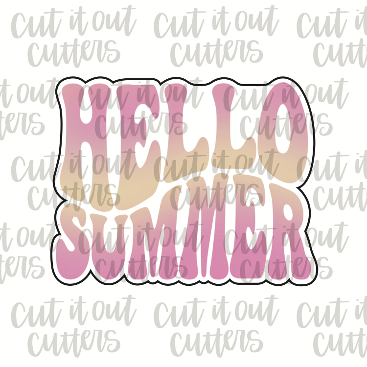 Retro Hello Summer Cookie Cutter – Cut It Out Cutters