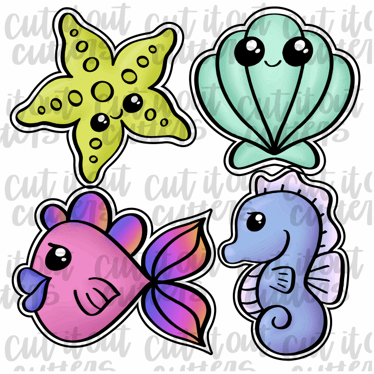 Sea Creature Cookie Cutter Set – Cut It Out Cutters