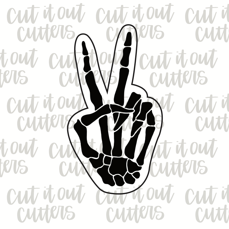 Skeleton Peace Out Cookie Cutter – Cut It Out Cutters