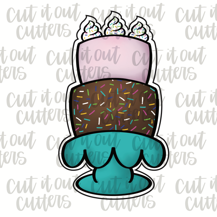 Two Tier Drip Cake with Whips Cookie Cutter – Cut It Out Cutters