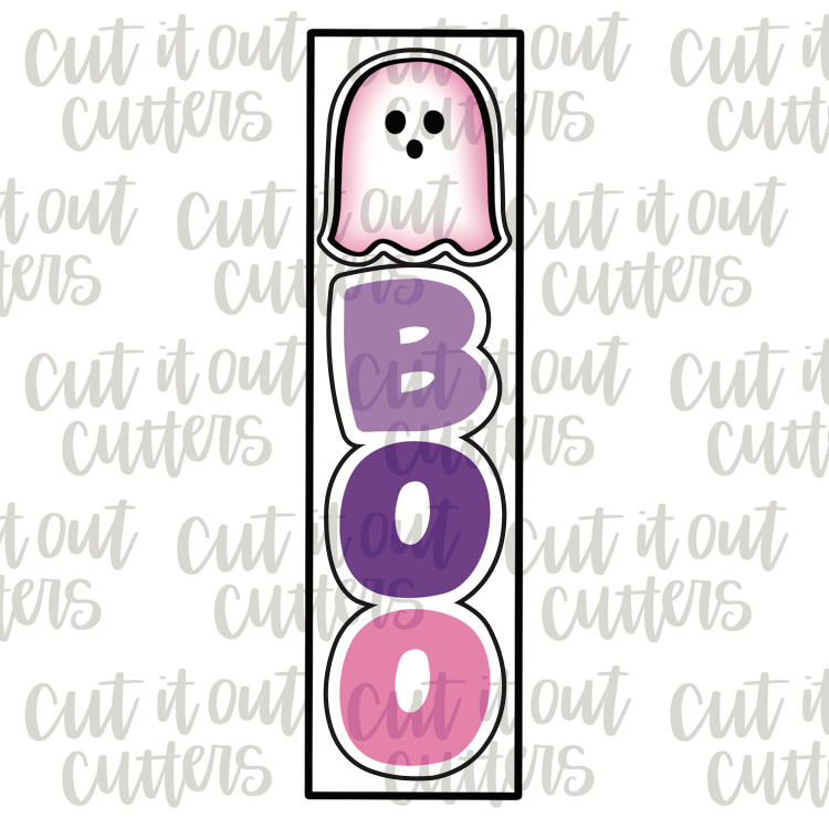 Vertical Boo & Ghost Cookie Cutter Set – Cut It Out Cutters