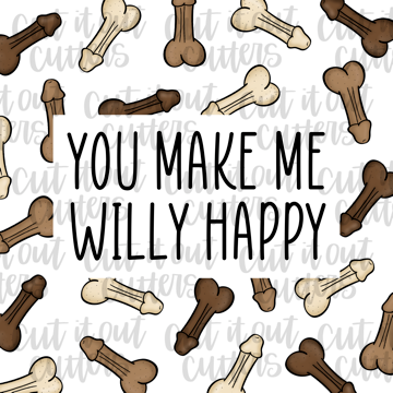 Willy Happy- 2" Square Tags - Digital Download – Cut It Out Cutters