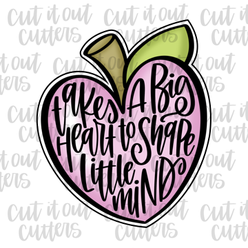 Worded Apple Heart Cookie Cutter – Cut It Out Cutters